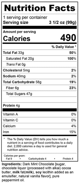 Solid Dark Minted Chocolate Bar – Spokandy Chocolatier