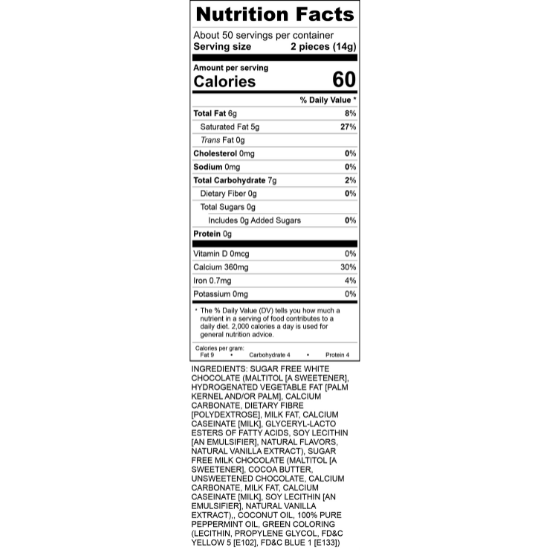 Sugar Free Chocolate & White Mint Tub – Spokandy Chocolatier