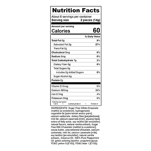 3 oz Sugar Free Chocolate & White Dinner Mint Tote – Spokandy Chocolatier