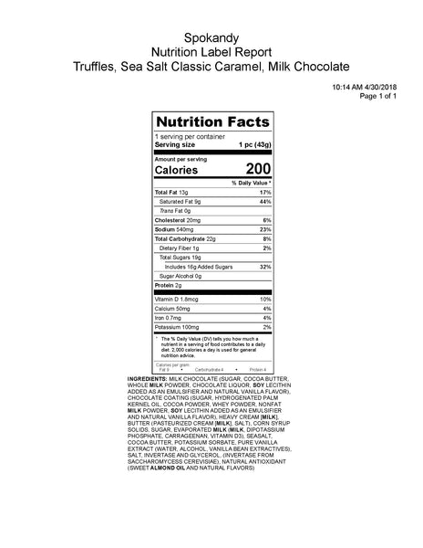 Sea Salt Classic Milk Caramel Truffle – Spokandy Chocolatier